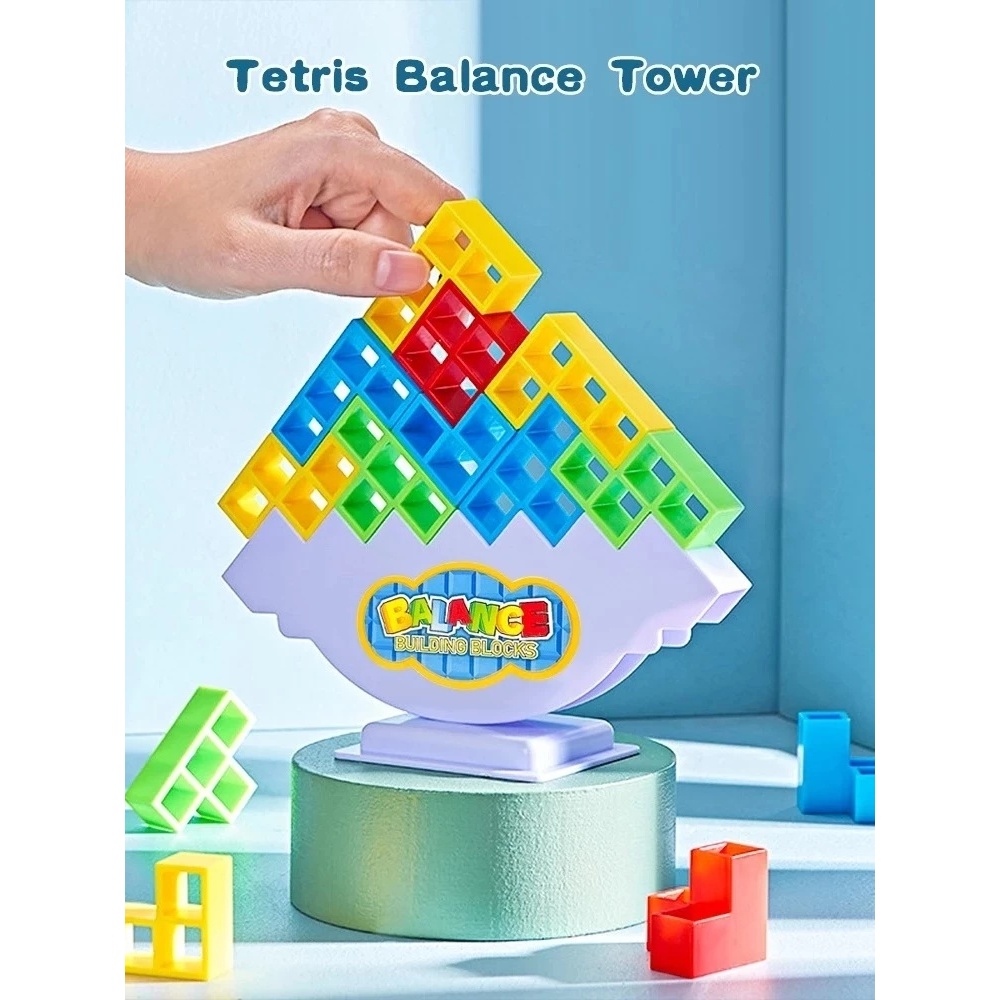 16 pcs Tetra Tower Game Tetris Balance Toy Stacking Block Stack ...