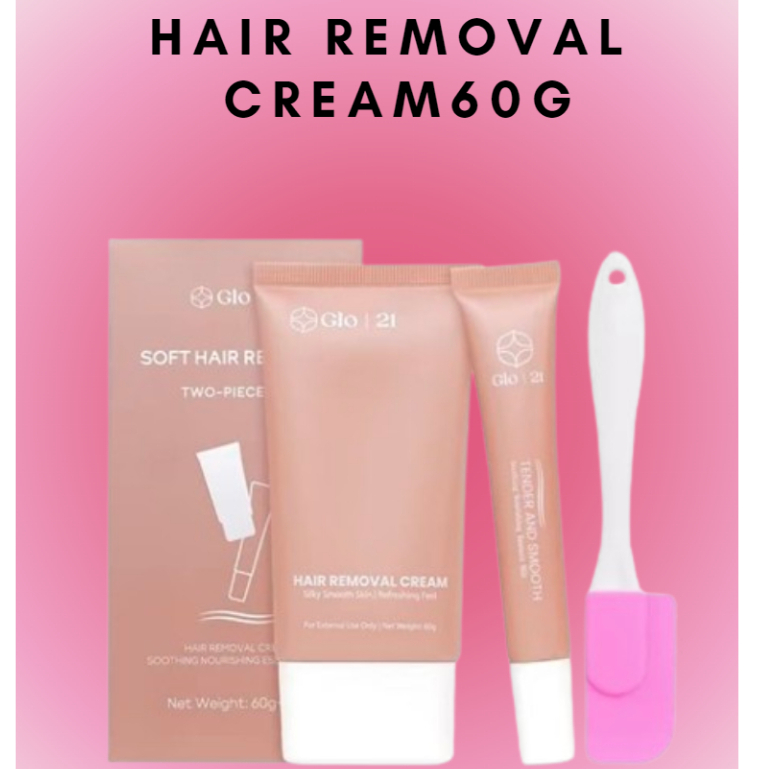 GLO21 MILD PAINLESS HAIR REMOVAL CREAM WHITENING AND SOFT EFFECT ...