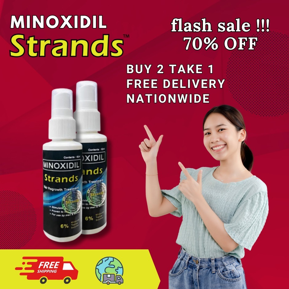 Strands Minoxidil 6% Topical Solution for Men and Women 60ml Hair ...