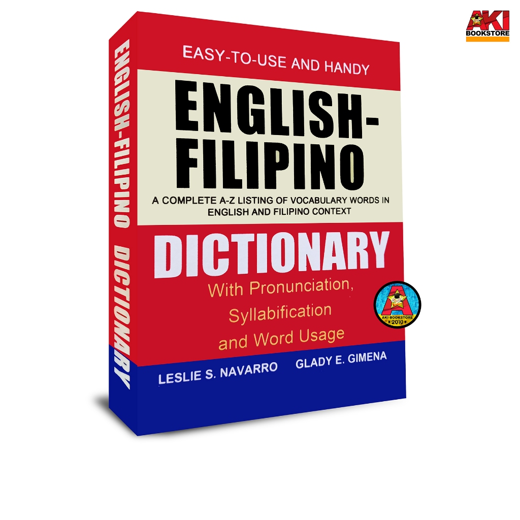 AUTHENTIC Handy English-Filipino Dictionary with Pronunciation © 2008 Navarro & Gimena Dic-032 ...