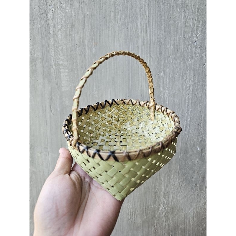 Native Skin Bamboo Flower Basket with Handle | Shopee Philippines