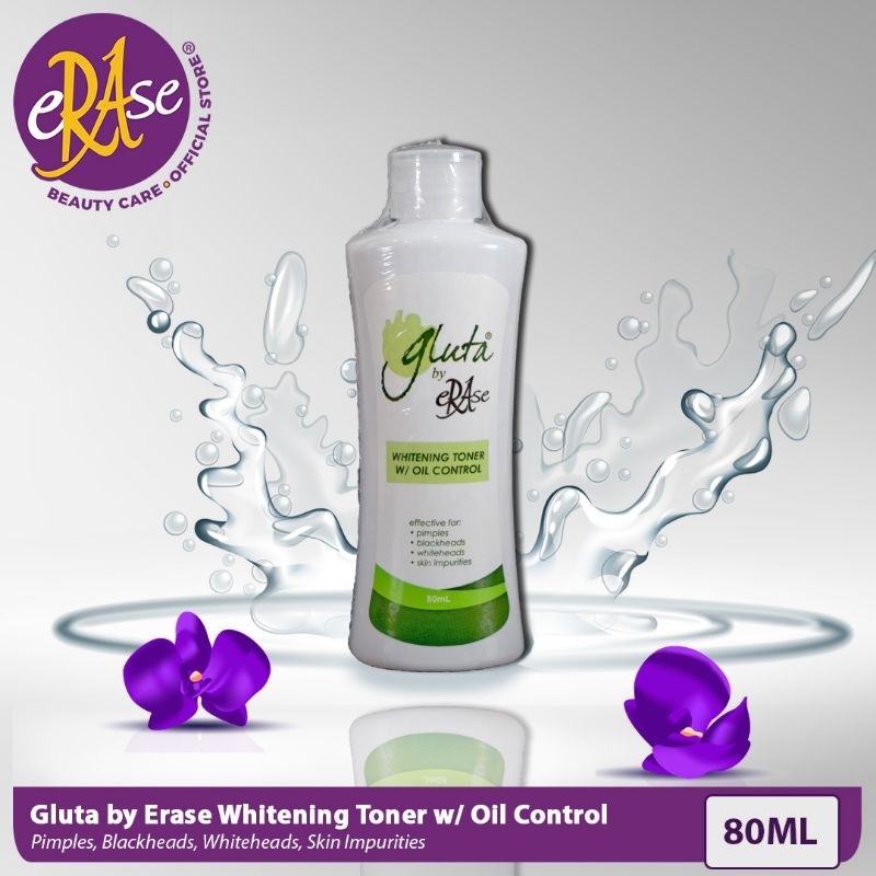 Gluta by eRAse Whitening Toner with Oil Control 80ml | Shopee Philippines