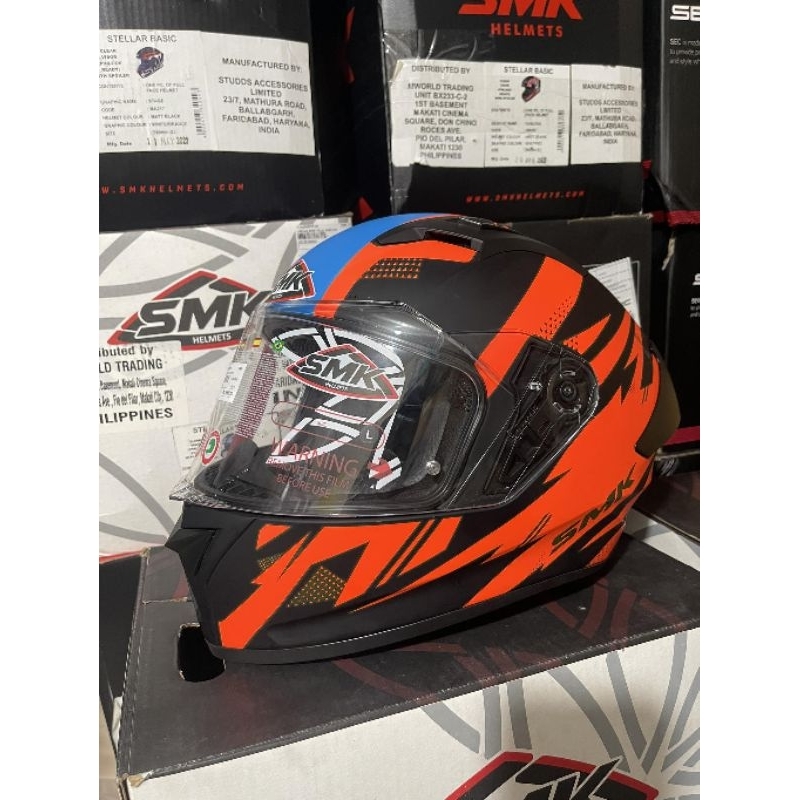SMK STELLAR FULL FACE HELMET with extra visor | Shopee Philippines