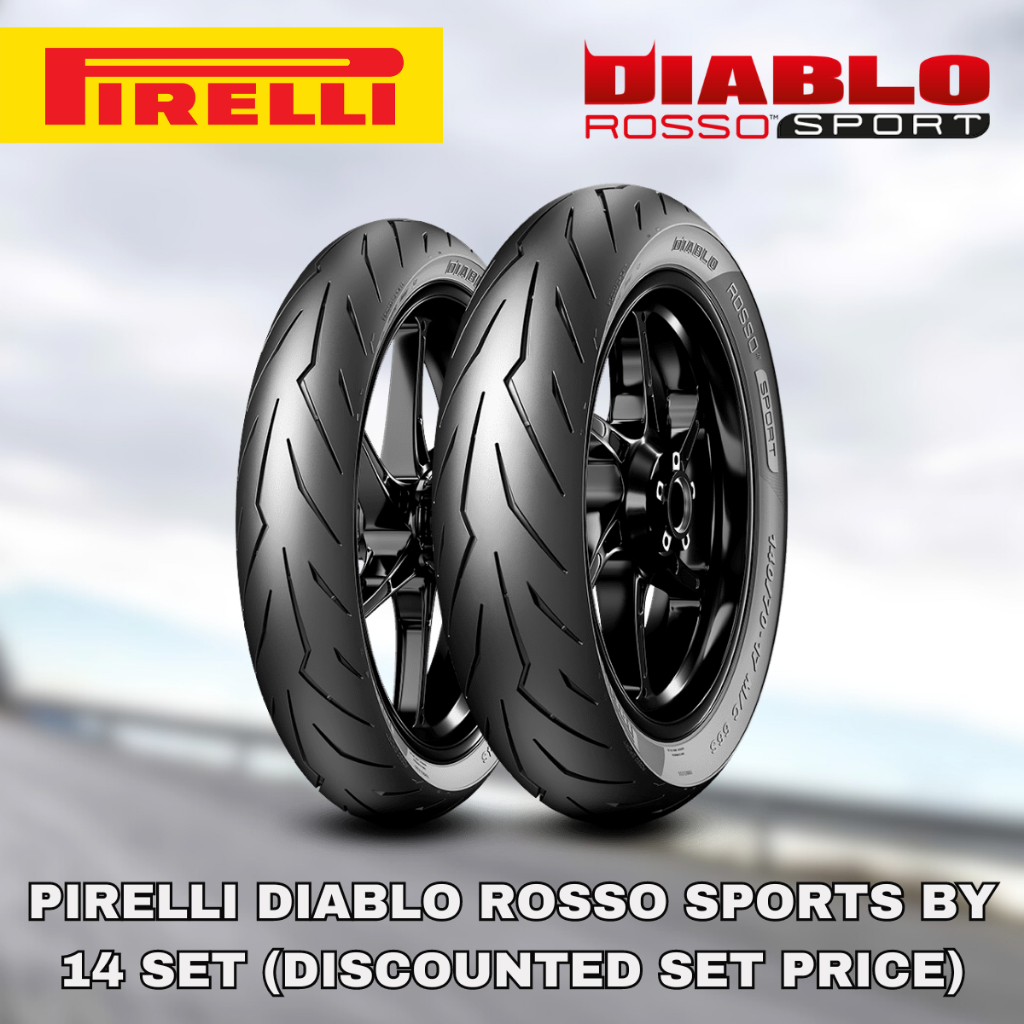 Pirelli Diablo Rosso Sports Tubeless by Size 14 Set (Discounted Set ...