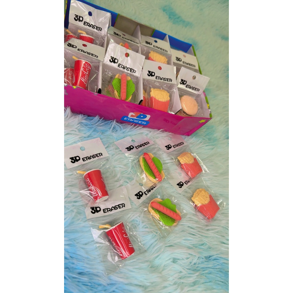 3D Fast Food eraser burger coke hotdog eraser | Shopee Philippines