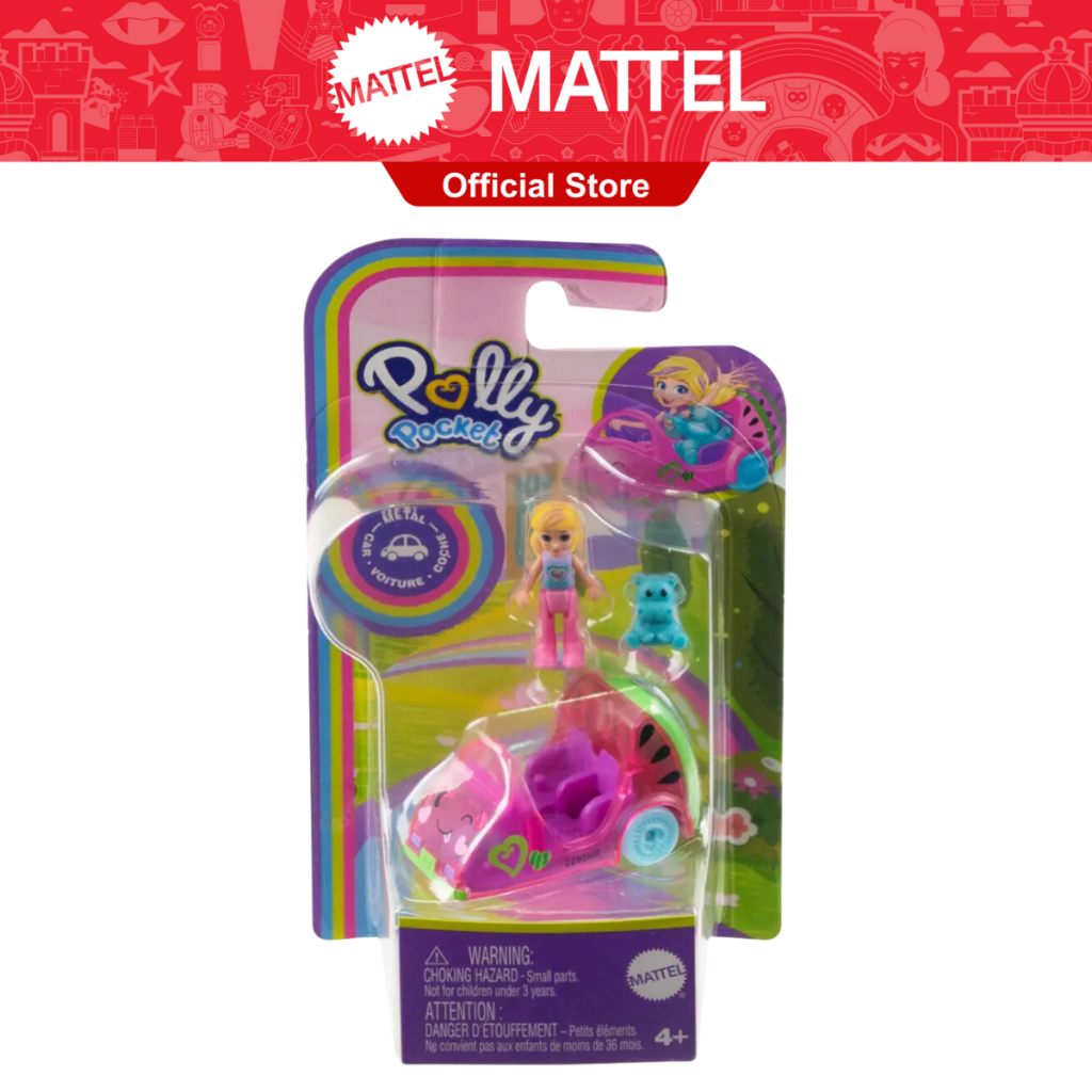 Polly Pocket Pollyville Single Vehicle with Mini Doll and Pet ...