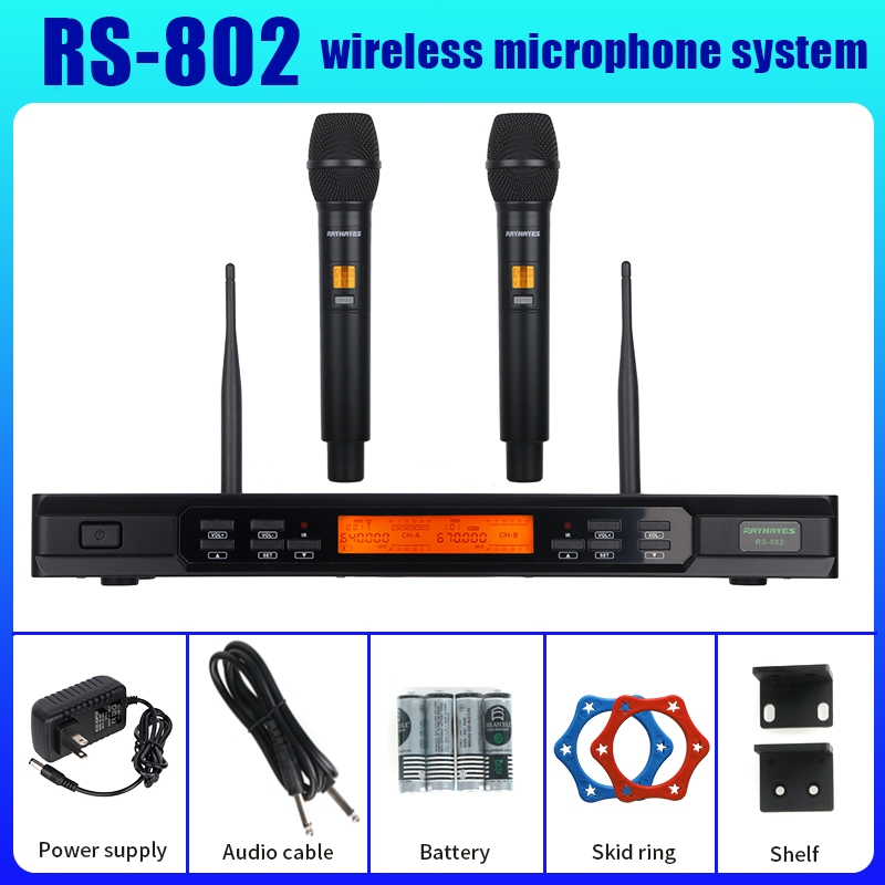RAYHAYES Professional Wireless Microphone Heavy Duty UHF 200 CHANNEL ...