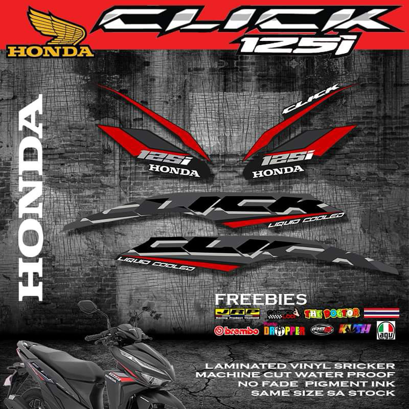 honda click 125i v2 decals/sticker with freebies | Shopee Philippines