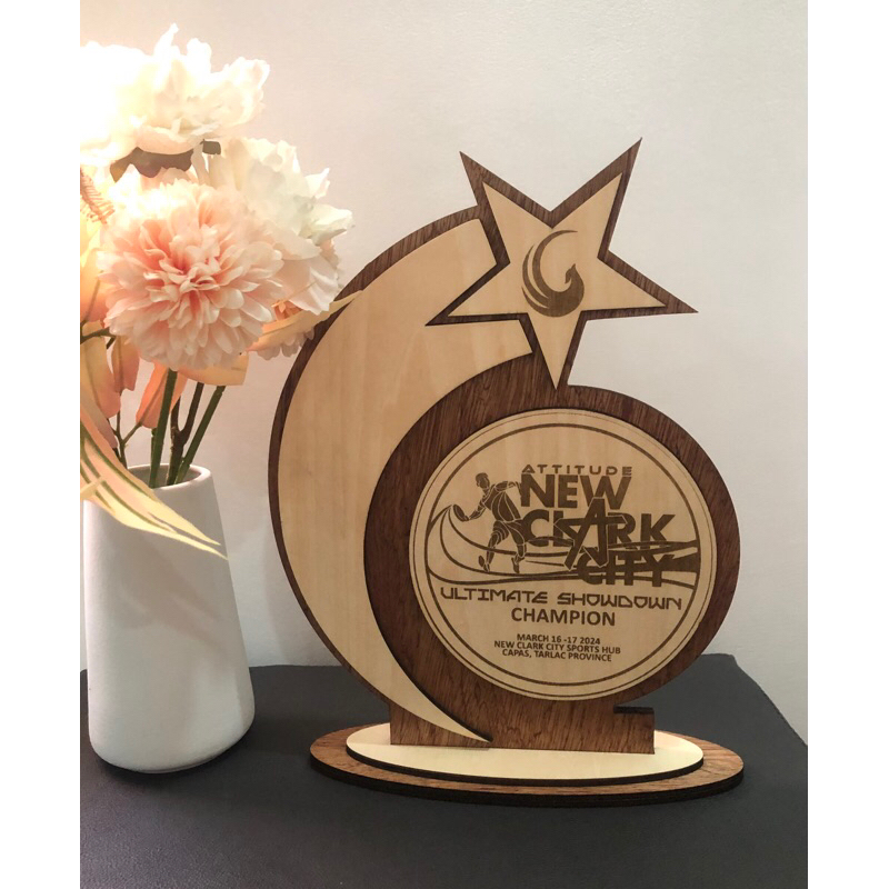 Customized Wooden Trophy | laser cutting and engraving | Shopee Philippines