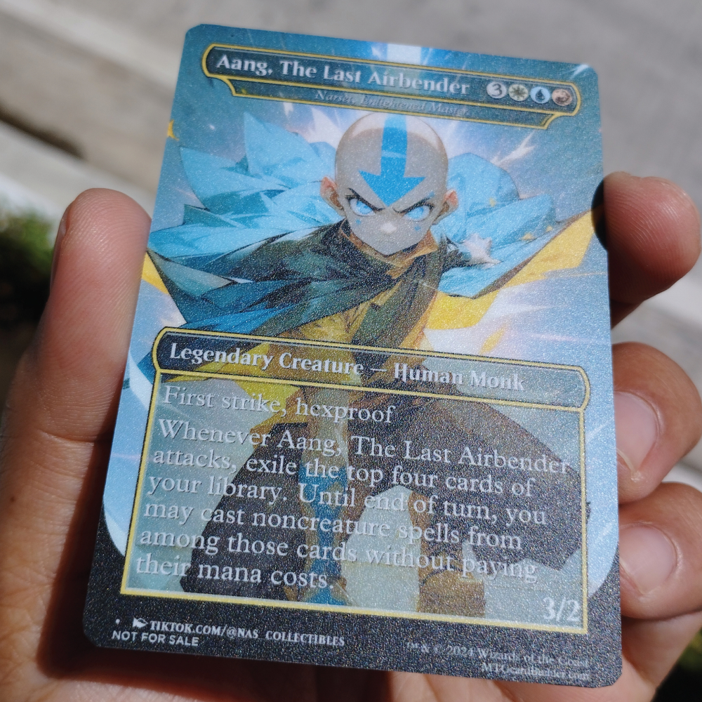 Aang The Last Airbender Custom MTG Token Foil, Glossy, 3D, Glossy ...