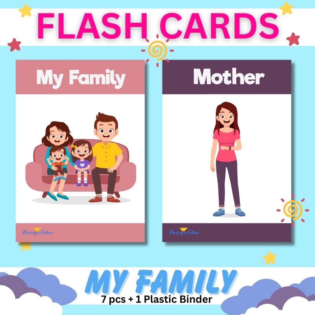 3R My Family Flash Cards Laminated Flashcard Early Learning Educational ...