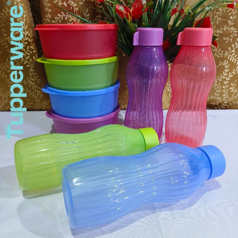 Tupperware Set (1 Freezerable Ecobottle+ 1 Large Go Round) | Shopee ...
