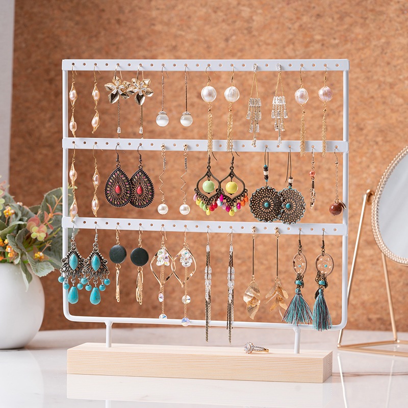 3 Layers 69/144hole Wrought Iron Earring Display Solid Shelf Premium ...