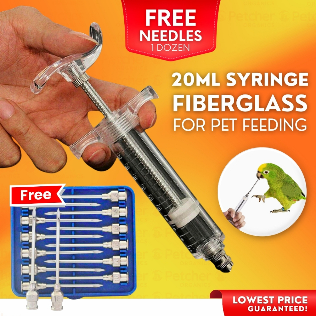 Petcher Organics Fiberglass Syringe 20ml Plus FREE 1 Dozen Needles ...