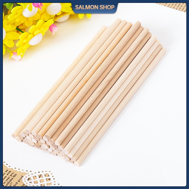 50pcs Small Wooden Sticks 10/15/20cm Wooden Dowel Rod Wood Pieces For ...