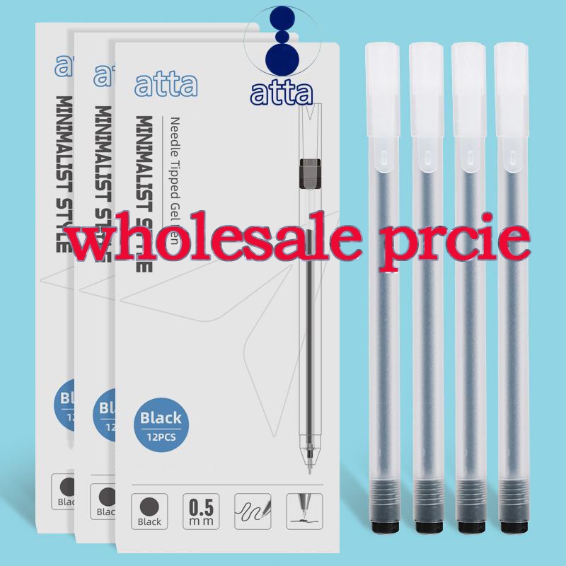 12pcs/Box Gel Pen 0.5mm Sign Pen Black Red Ink School Office Stationery ...