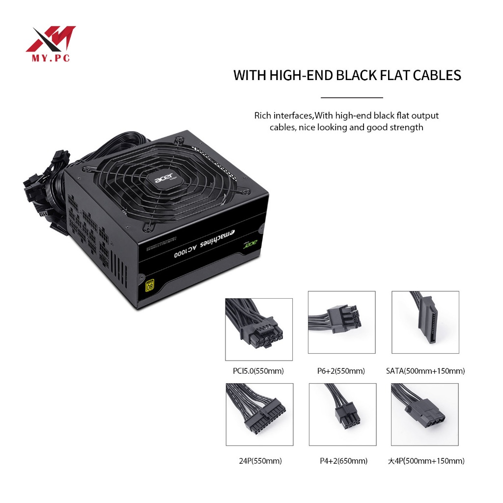 Acer Full Modular ATX 1000w 80 Plus Gold Certified Computer Power ...