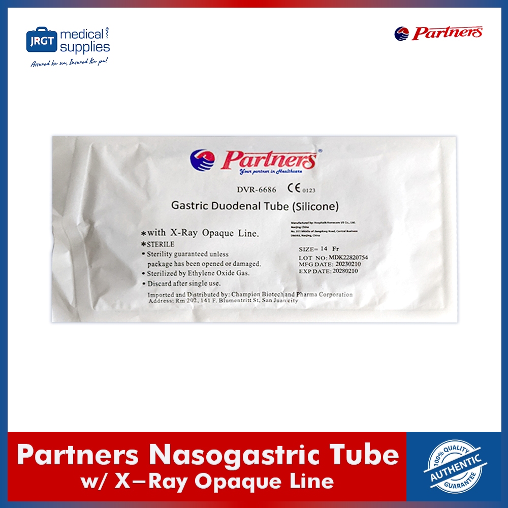 Partners Nasogastric Tube (NGT) w/ X-Ray Opaque Line Fr.16 | Silicone Tube | Shopee Philippines