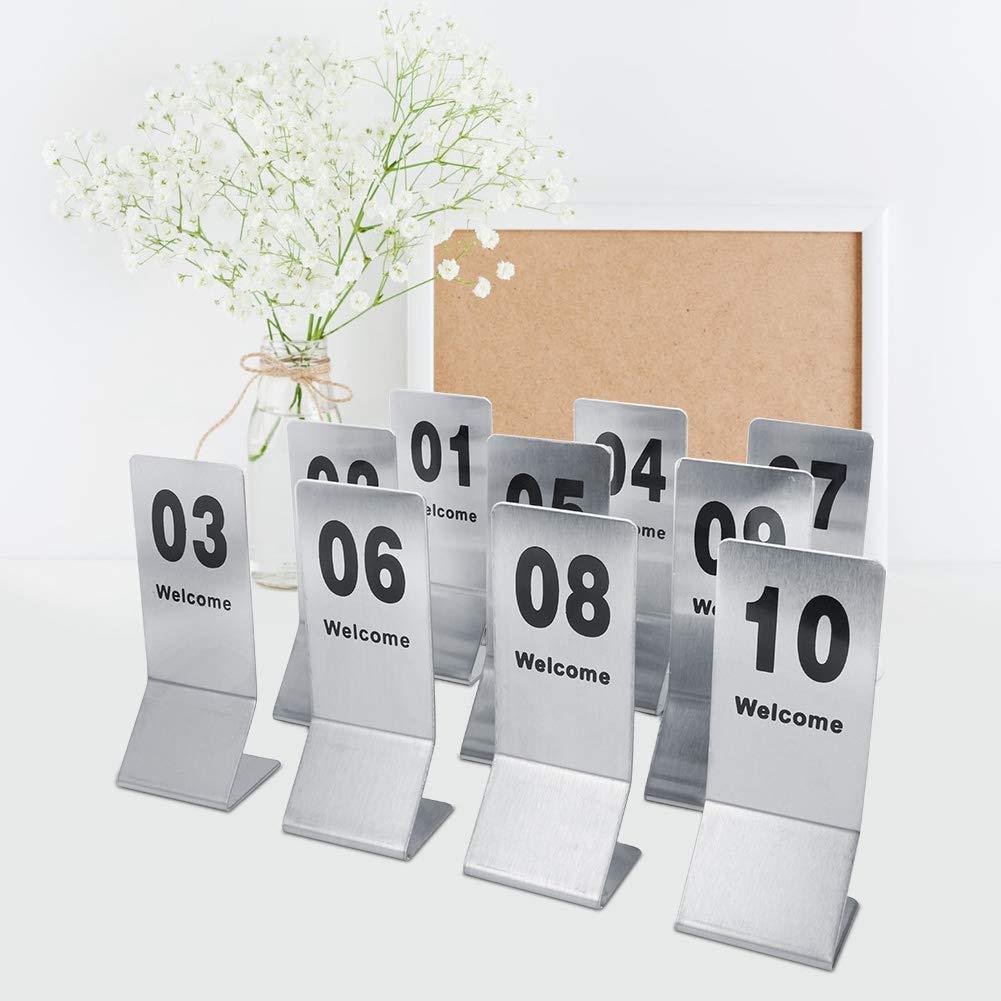 50 Double-sides Stainless Steel Table Sign Number Plate Restaurant Cafe ...