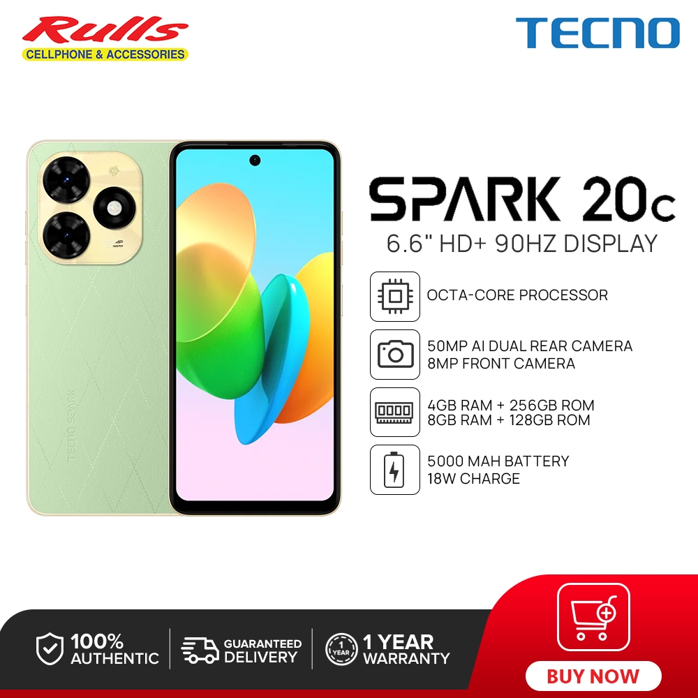 TECNO Spark 20C Smartphone | 12GB (4+8GB) + 256GB | Octa-core Processor | 50MP Main Camera ...