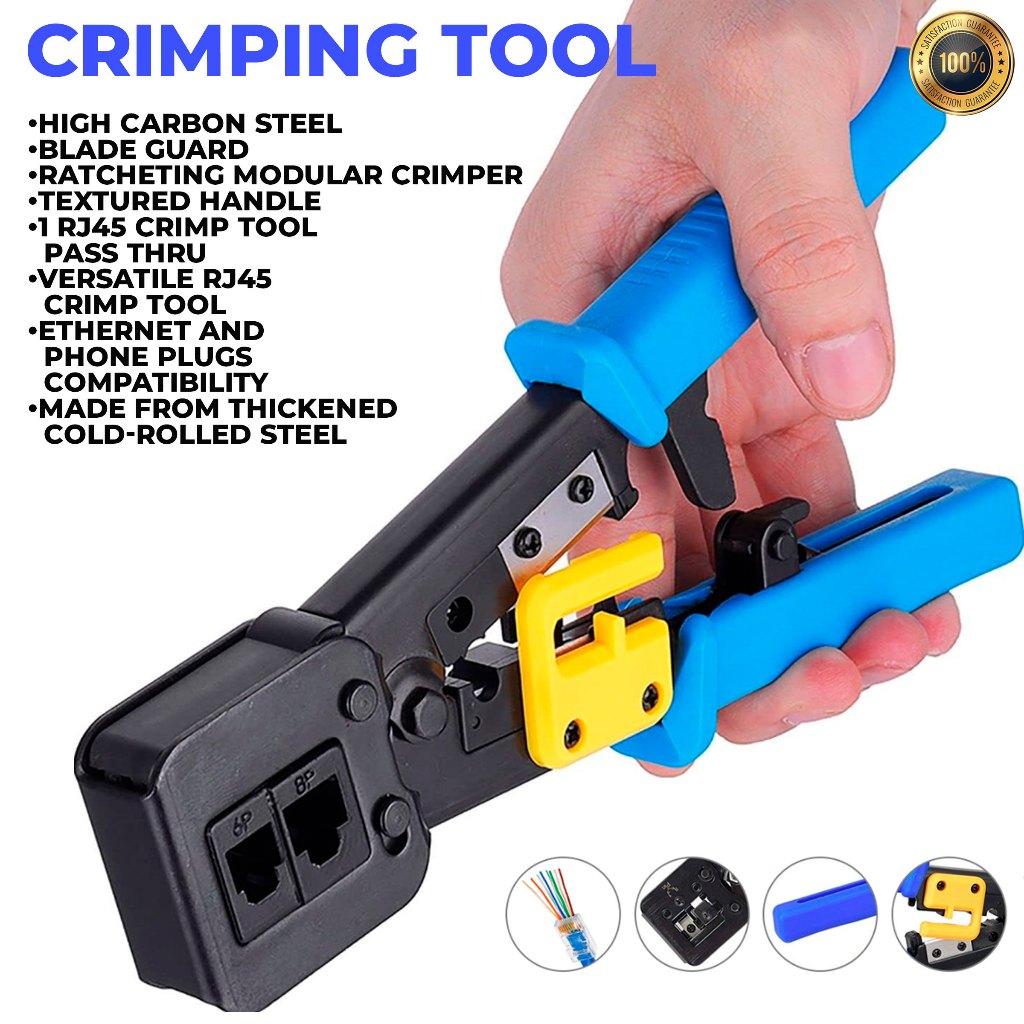 RJ45 Crimper, Crimping tool for Passthrough/ Pass thru RJ45 Connector ...