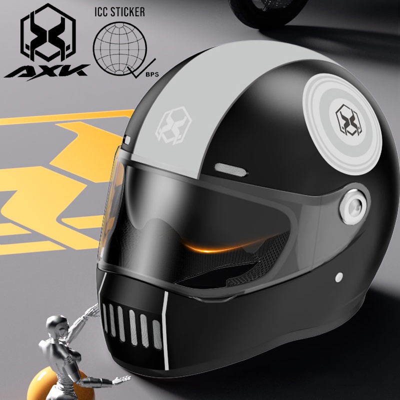 AXK Motorcycle full-face helmet unisex dual-mirror helmet dust-proof ...