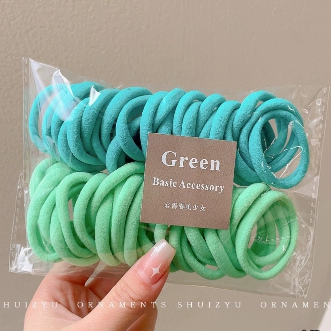 50Pcs/Bag New Fashion Women Solid Color Stretch Elastic Rubber Hair ...