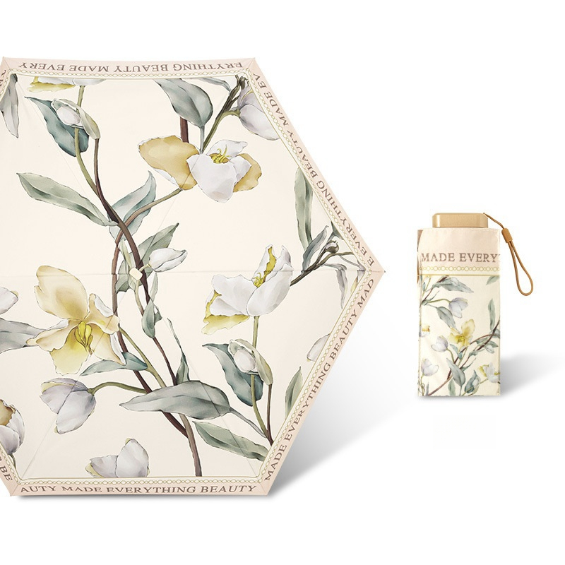 Tide Play UV Mini Umbrella 14CM Six Fold Mini Pocket Umbrella Women's ...