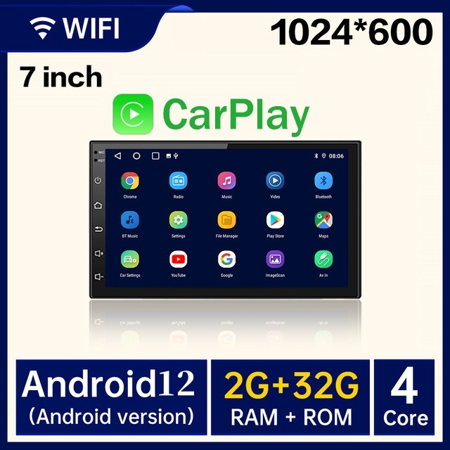 Car Stereo With Bluetooth Touchscreen Android Car Player 7"9"10 Inch ...
