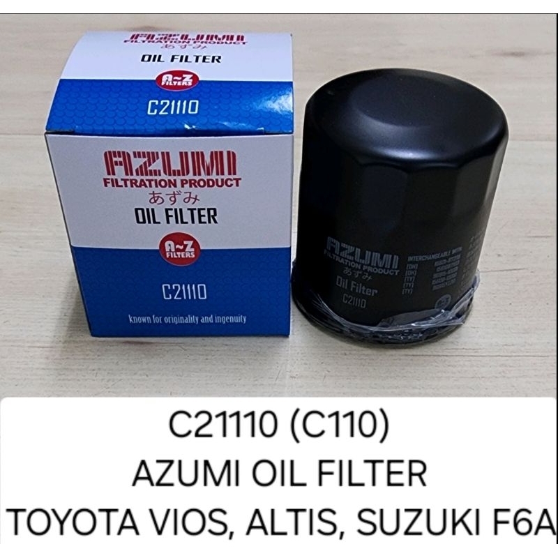 Oil Filter Toyota Vios, Altis, Suzuki F6A (C110) AZUMI (MADE IN JAPAN ...