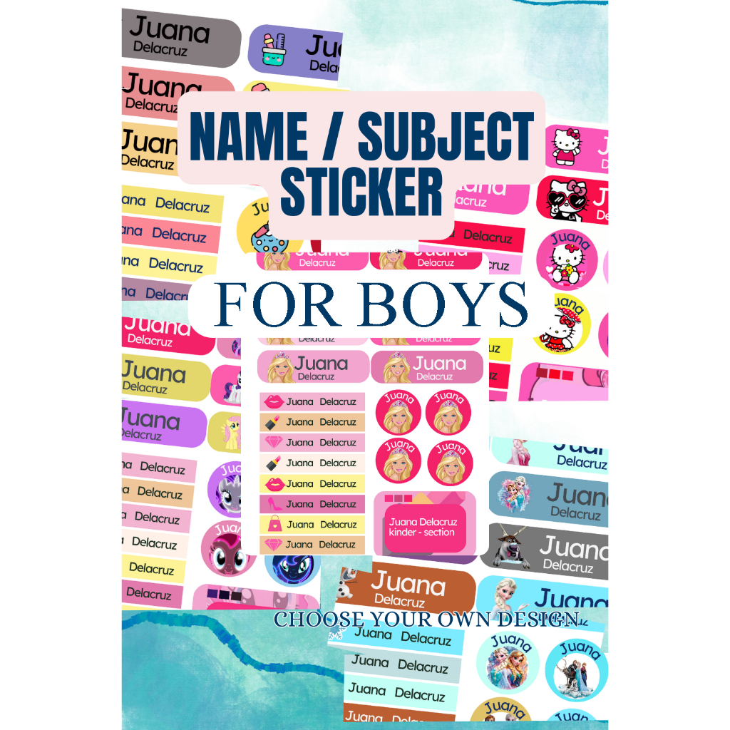 (boys) cute Personalized NAMEs Sticker Label#Character #personalized # ...