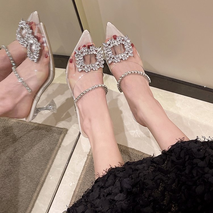 Classy Pointed Toe Heels Sandals For Women With Heels Party Heels ...