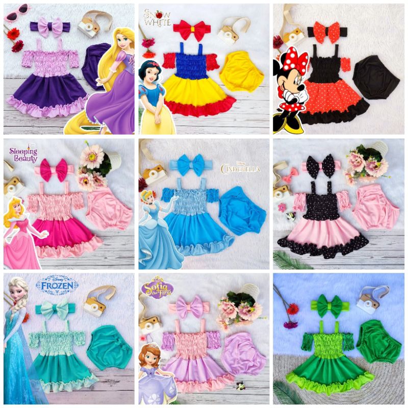 Britney Disney Princess Inspired Smoking Baby Dress Terno Set Baby Girl ...