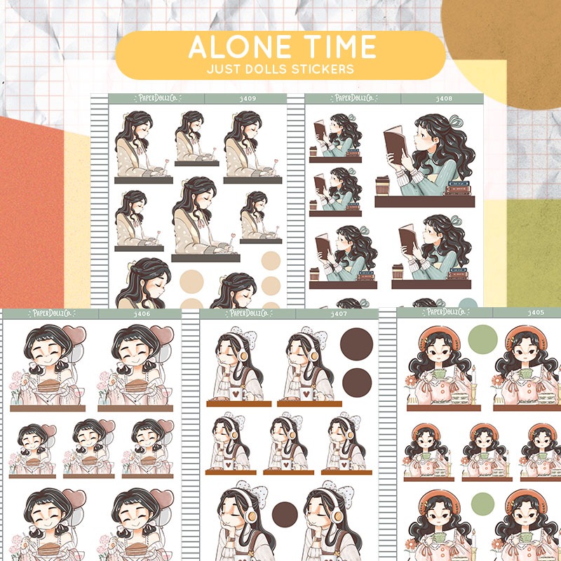 Alone Time Just Dolls Stickers | J405 J406 J407 J408 J409 | Shopee Philippines