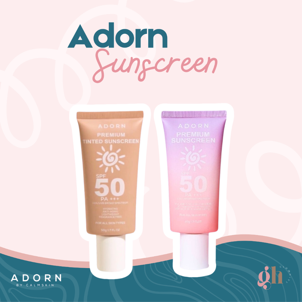 ADORN by Calmskin PREMIUM SUNSCREEN 50g SPF50 PA++++ UVA UVB BEOAD ...