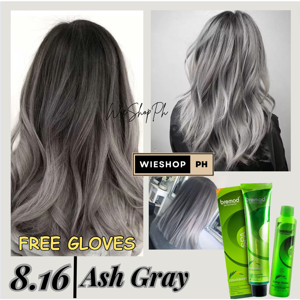 Bremod 8.16 Ash Gray hair color set with oxidizer 100ml (6%, 9% & 12% ...