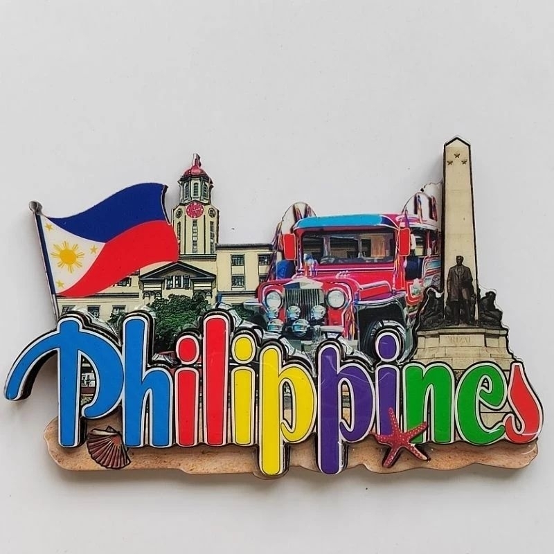 PHILIPPINES Wooden 2D Fridge Magnet Embossed Ref Magnet Souvenirs ...