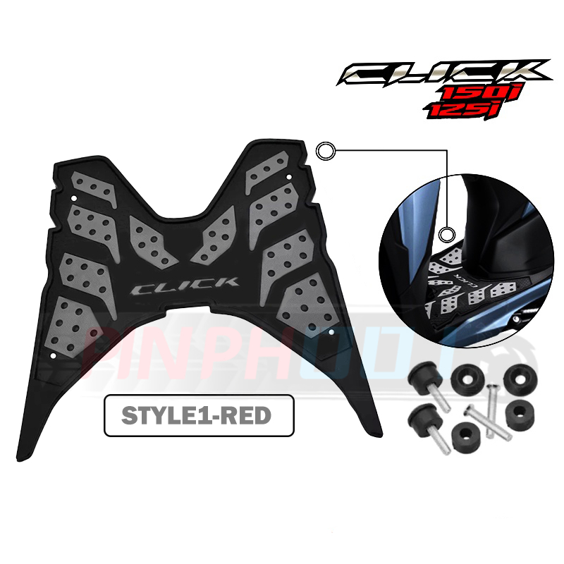 HONDA CLICK 125i /150i Footboard Rubber Matting With Bolts For CLICK V1 ...