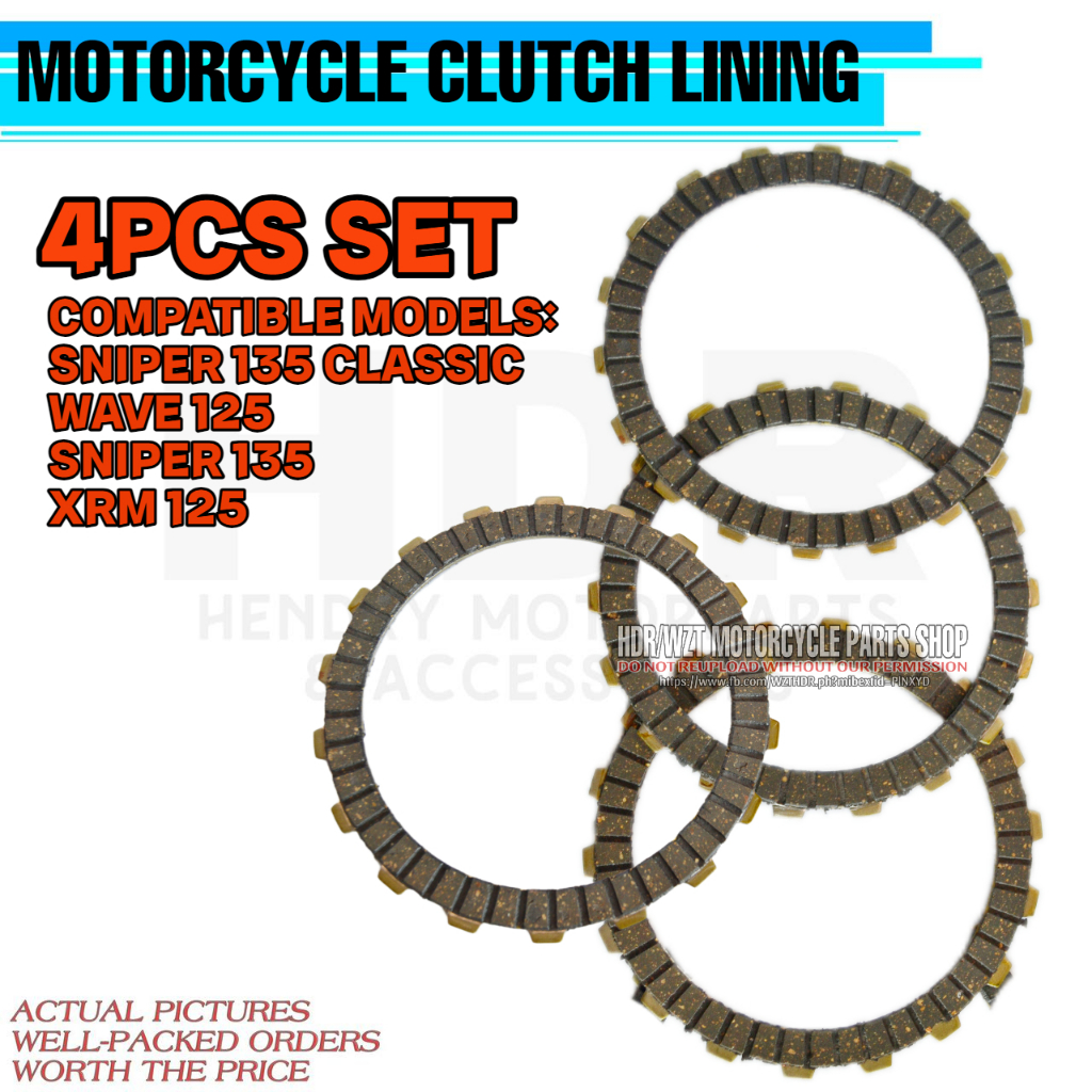 4PCS SET CLUTCH LINING FOR SNIPER 135 CLASSIC / WAVE 125 / SNIPER 135 ...