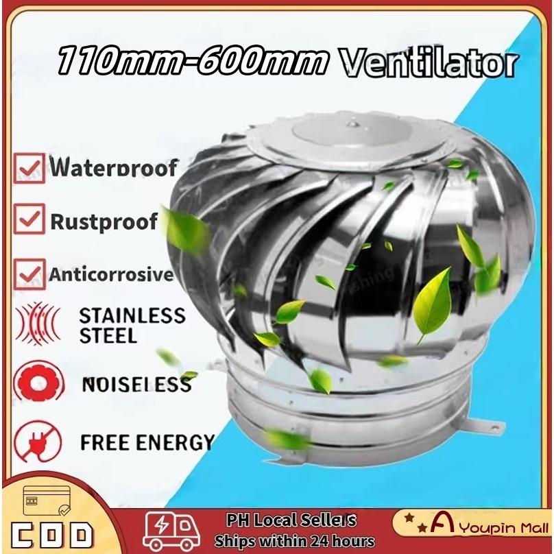Roof Ventilator 110mm-600mm Whirl Wind for Residential and Industrial ...