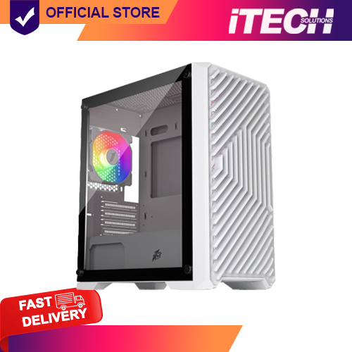 1STPLAYER TRILOBITE T5 MID-TOWER GAMING CASE W/ TG SIDE/ M-ATX (WHITE ...