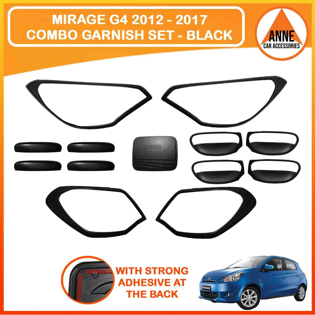 Garnish Cover Set Mitsubishi Mirage G4 Sedan 2012 - 2017 Black / Chrome ...