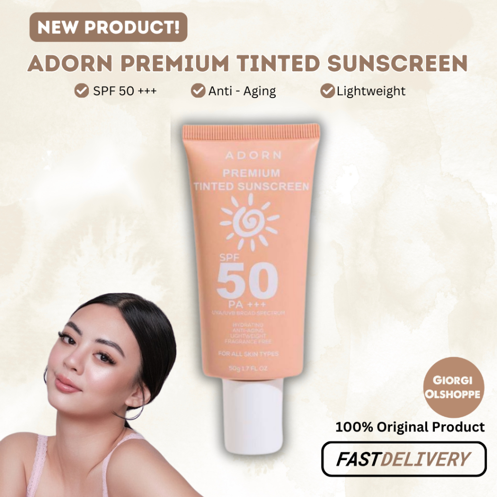 Adorn Premium Tinted Sunscreen SPF 50 | Hydrating Sun Protection Anti aging 50 grams | Shopee ...