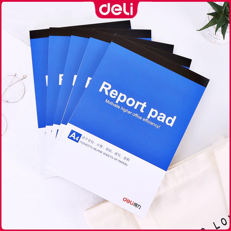 Deli A4 Blank Notebook 70Sheets Student School Notepad Meeting Minutes ...