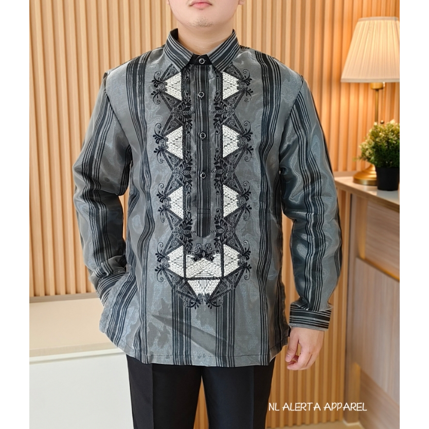MODERN BARONG TAGALOG FOR MEN STRIPES WITH PURE EMBROIDERED | Shopee ...
