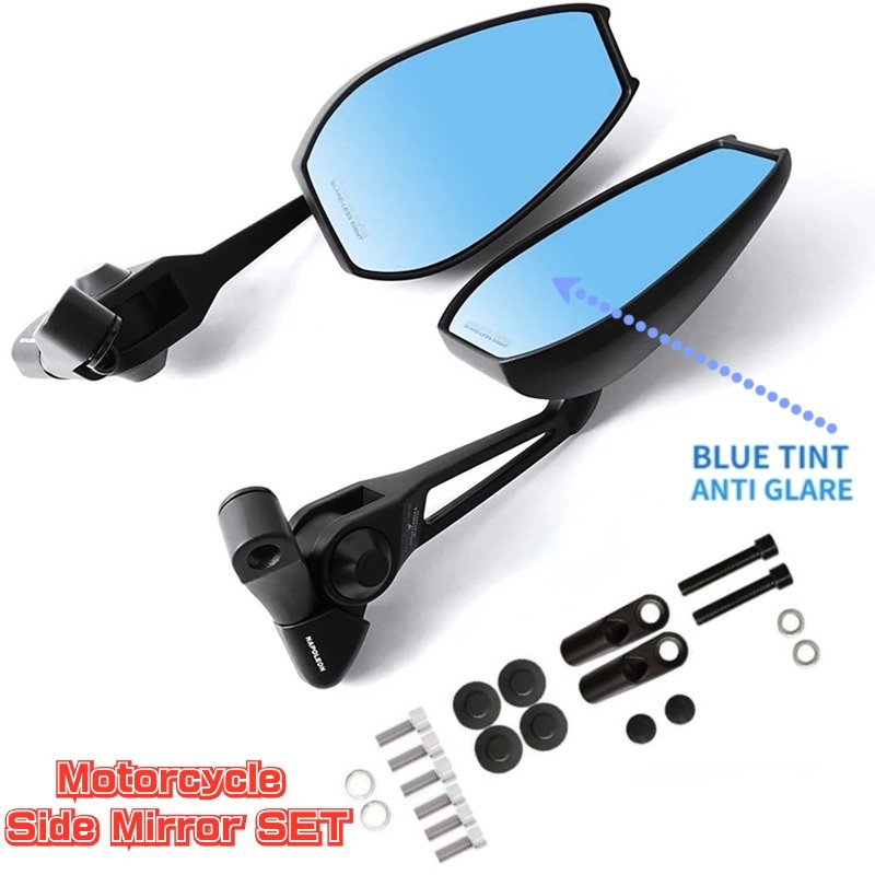 moto side mirror Stable Anti-glare Blue Lens side mirror for motorcycle ...