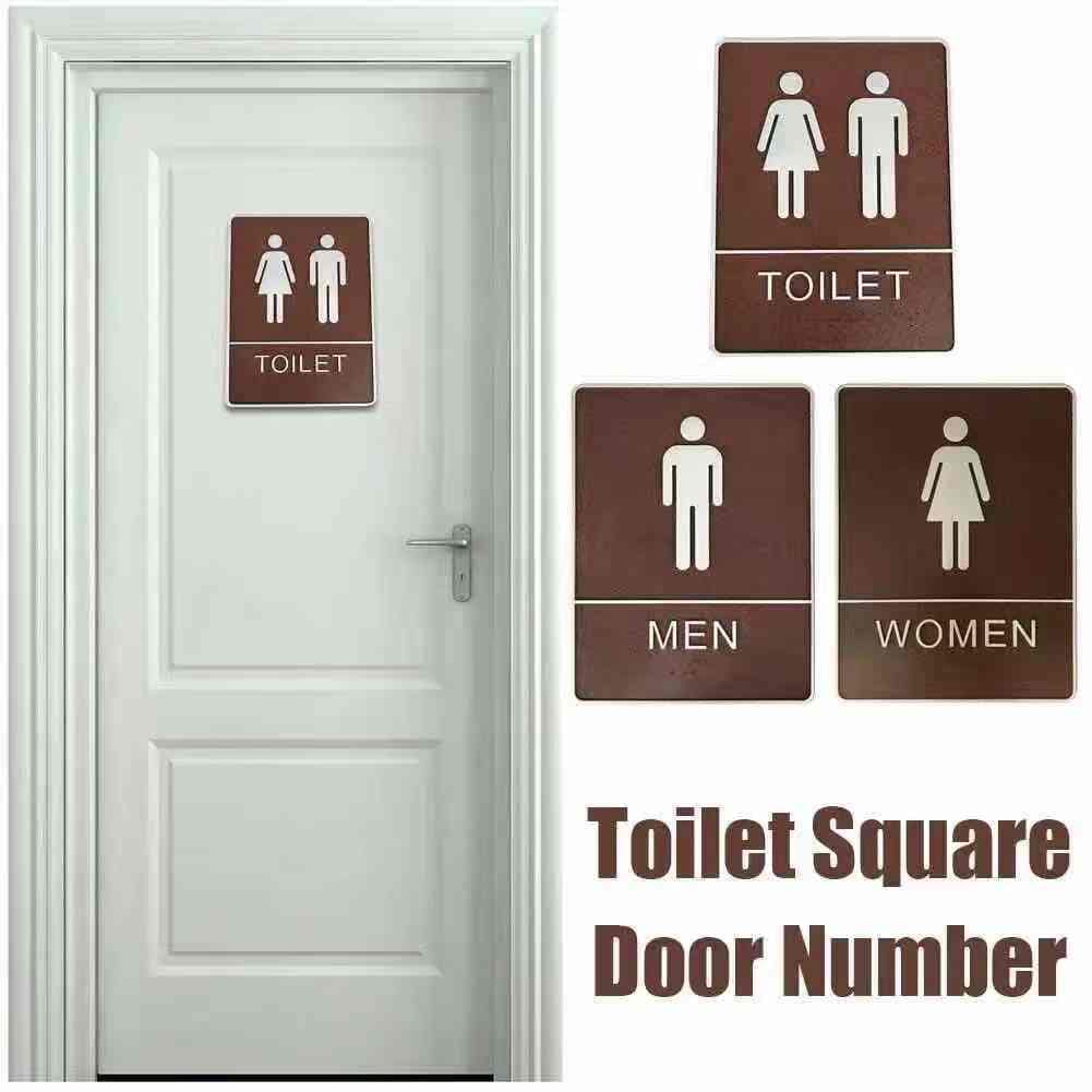 20CM Sided Tape Restroom Gender Sign Plate Men Women Unisex Bathroom ...