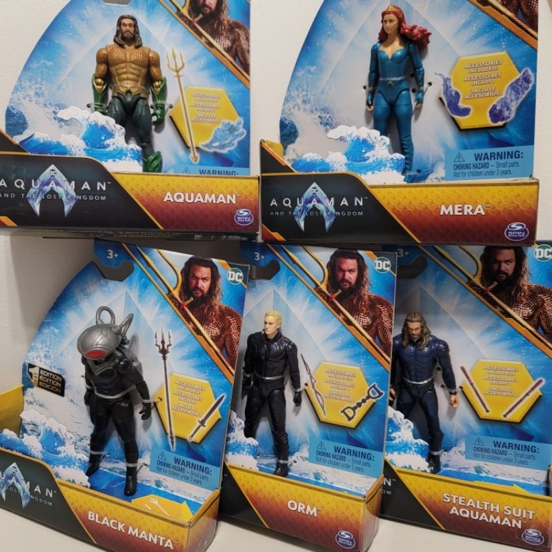 AQUAMAN MERA ORM BLACK MANTA Aquaman and the Lost Kingdom Spinmaster 4 ...