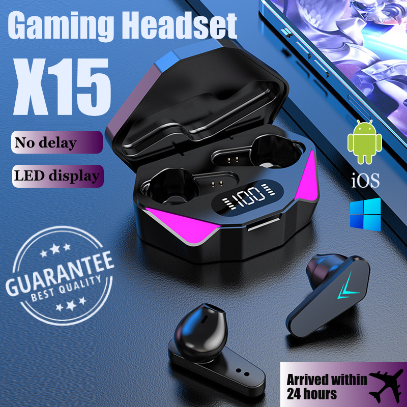 X15 TWS Wireless Earbud Bluetooth 5.3 Earphones Low Latency and Battery ...