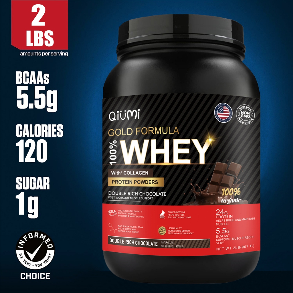 QIUMI Whey Protein Powder Muscle Building Fat Loss Whey Protein Isolate ...